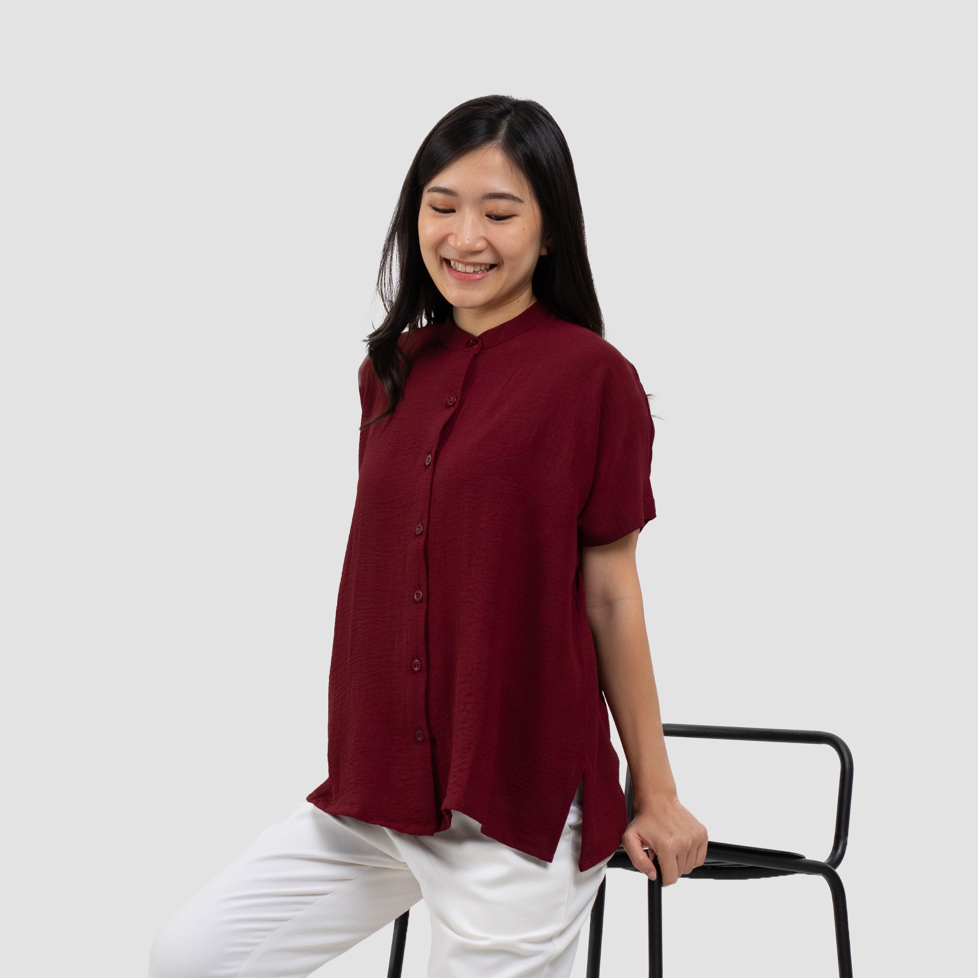 Maroon Tokyo Top – KYOKO LABEL